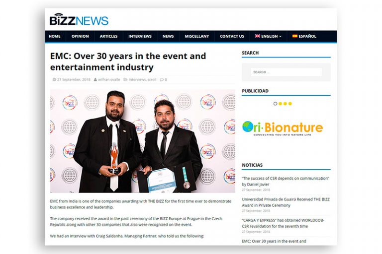 The Bizz Awards | One World One Award